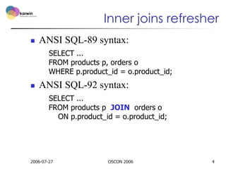 SQL Outer Joins for Fun and Profit | PPT