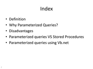 Sql parametrized queries | PPTX