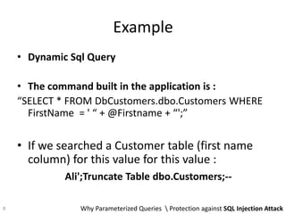 Sql parametrized queries | PPTX