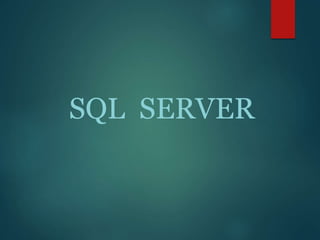 SQL server part 1 | PPT
