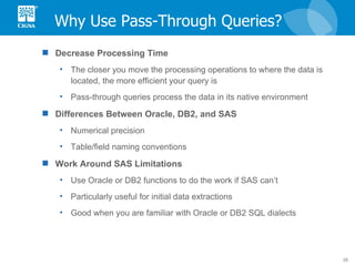 SQL Pass Through and the ODBC Interface | PPT