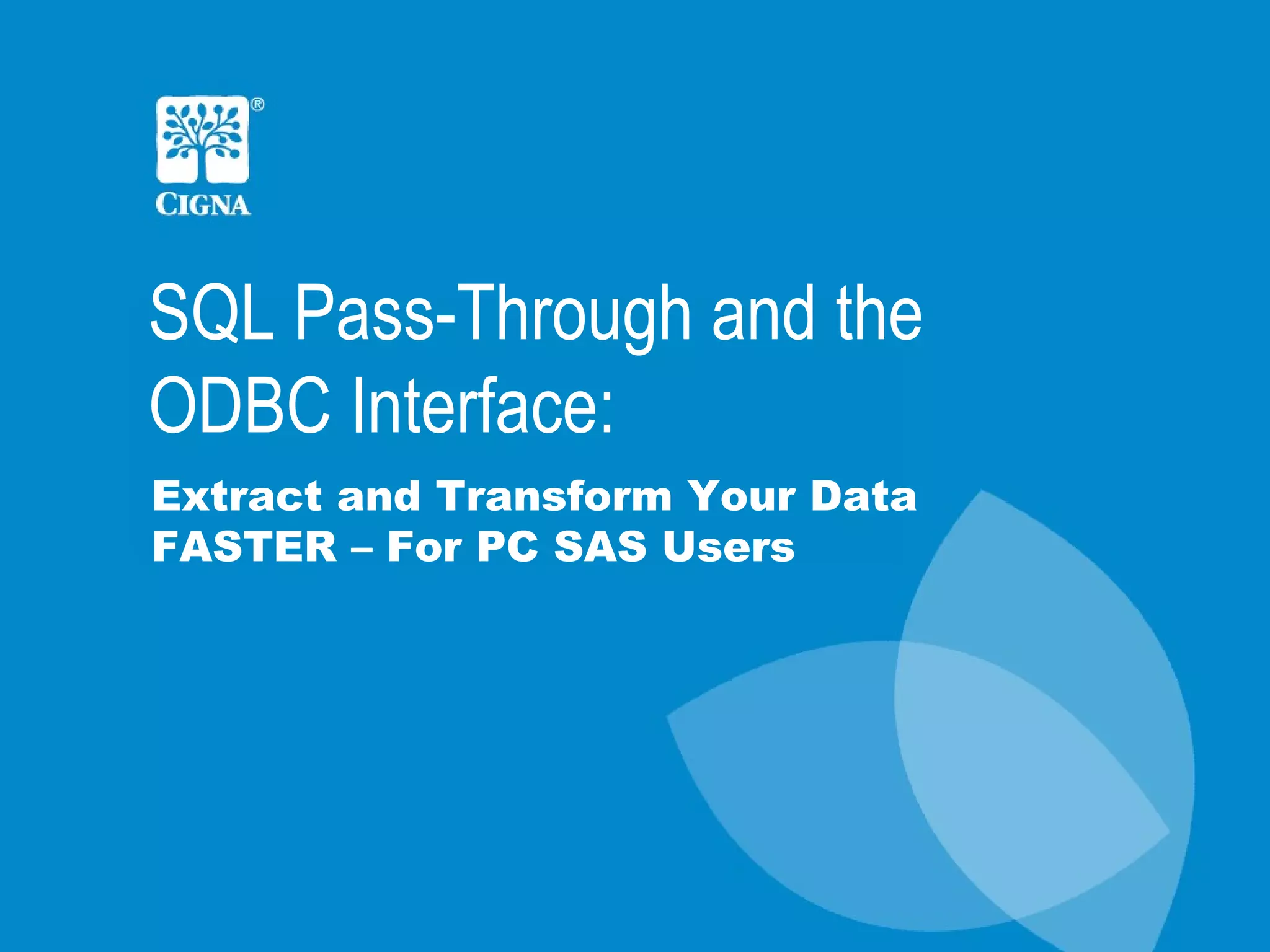 Sql Pass Through | PPT