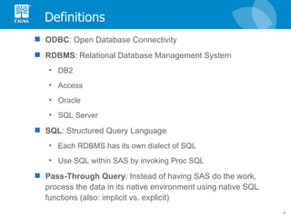Sql Pass Through | PPT