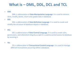 Sql – pocket guide | PPT