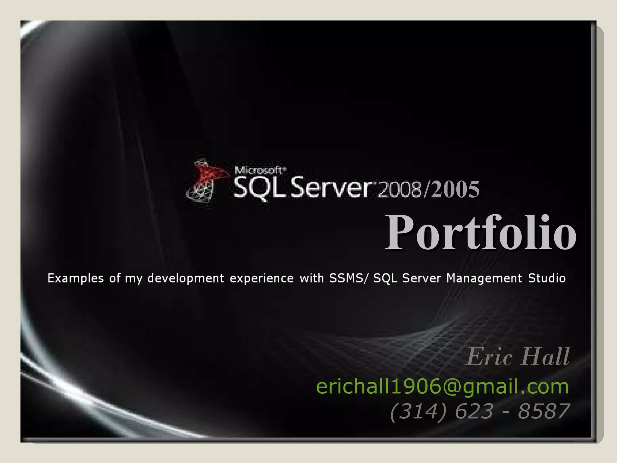 Sql Portfolio(March 31) | PPT