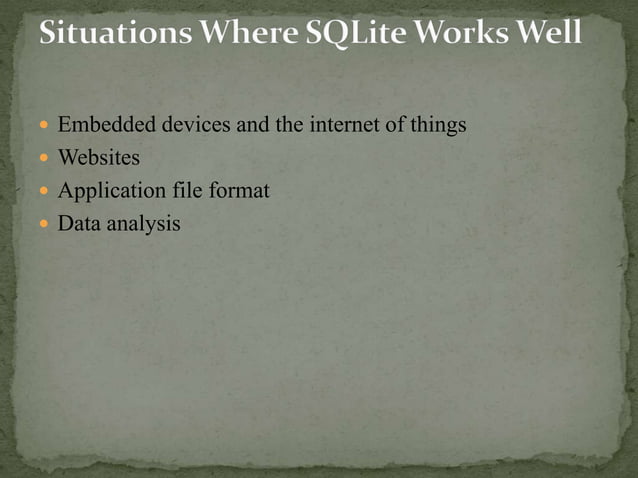 Sql Lite Presentation Pptx Operating Systems Computer Software And Applications
