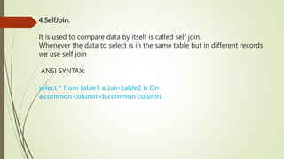 SQL PPT on joins | PPTX