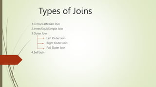 SQL PPT on joins | PPTX