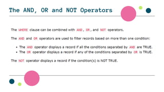 SQL PPT Blended Learning and their commands | PPT
