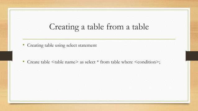 Structured Query Language - All commands Notes | PPT