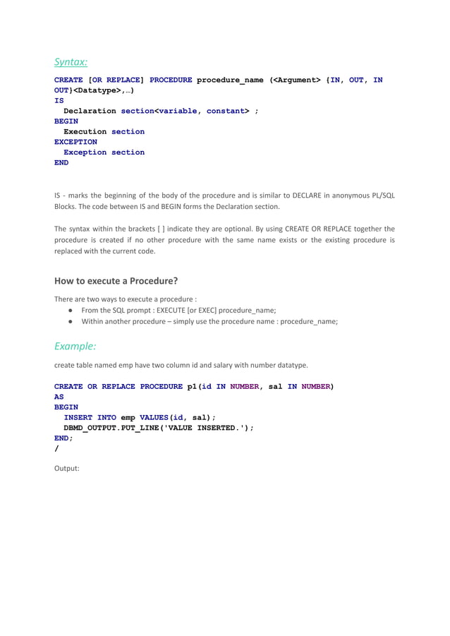 SQL Procedures & Functions | PDF
