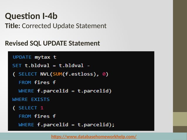 SQL Query Fixes and Database Design Solutions | PPT