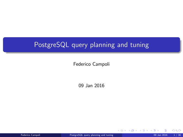 PostgreSql query planning and tuning | PDF