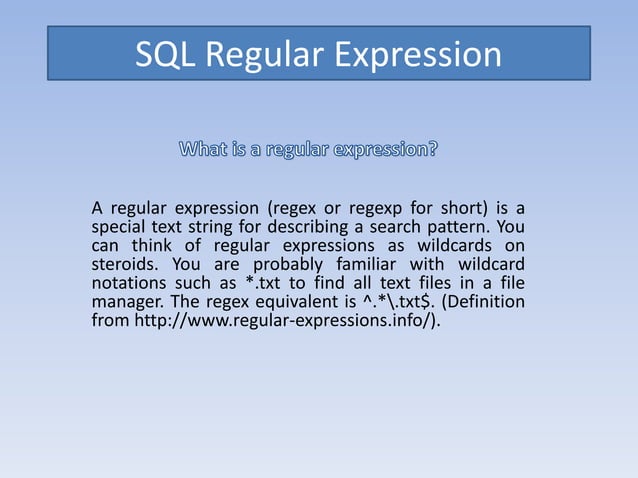 RPG Sql regular expression | PPT
