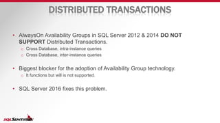 SQL Server 2016 AlwaysOn Availability Groups New Features | PPTX | Databases | Computer Software ...