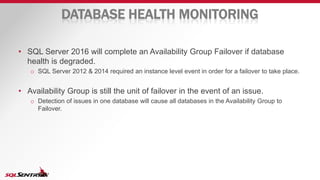 SQL Server 2016 AlwaysOn Availability Groups New Features | PPTX | Databases | Computer Software ...