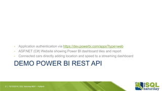 SQLSaturday 551 - Extending Power BI | PPT