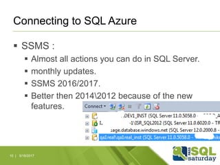 SQL saturday 623 TLV - SQL AZURE | PPT