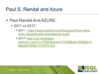 SQL saturday 623 TLV - SQL AZURE | PPT
