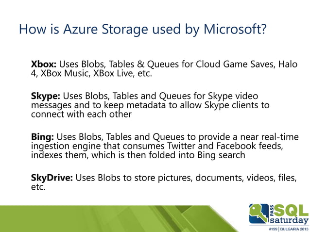 Windows Azure Storage: Overview, Internals, and Best Practices | PPT