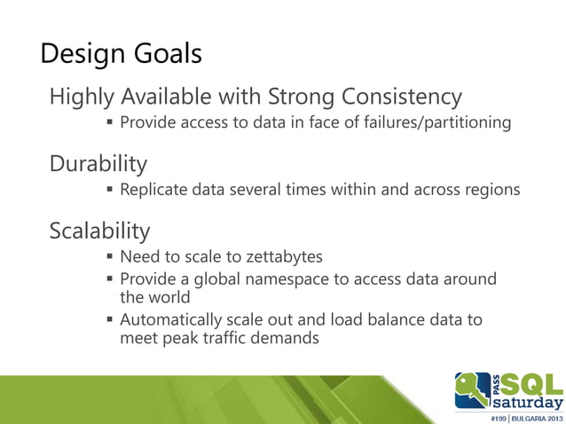 Windows Azure Storage: Overview, Internals, and Best Practices | PPT