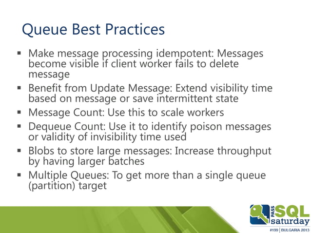 Windows Azure Storage: Overview, Internals, and Best Practices | PPT