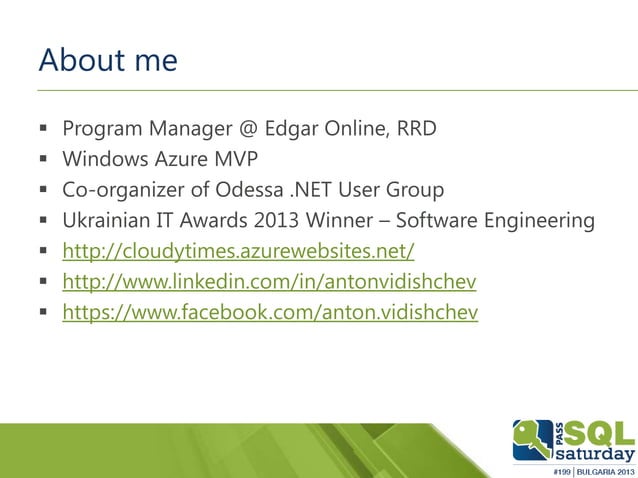 Windows Azure Storage: Overview, Internals, and Best Practices | PPT