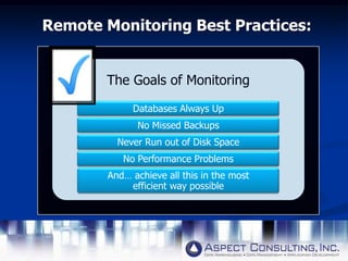 Sql saturday databasemonitoringbestpractices_updated | PPT