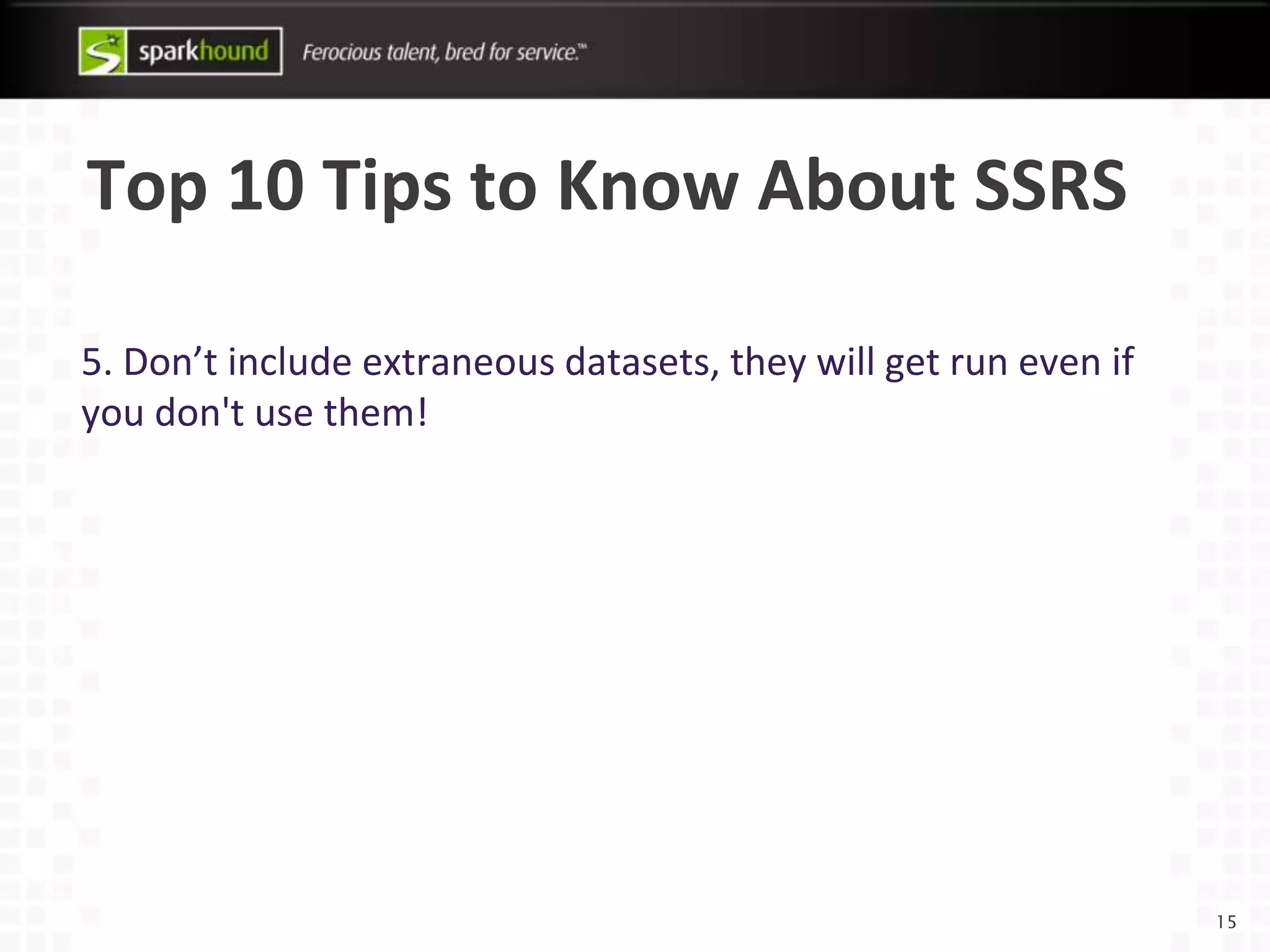 SQL Server Reporting Services (SSRS) 101 | PPTX