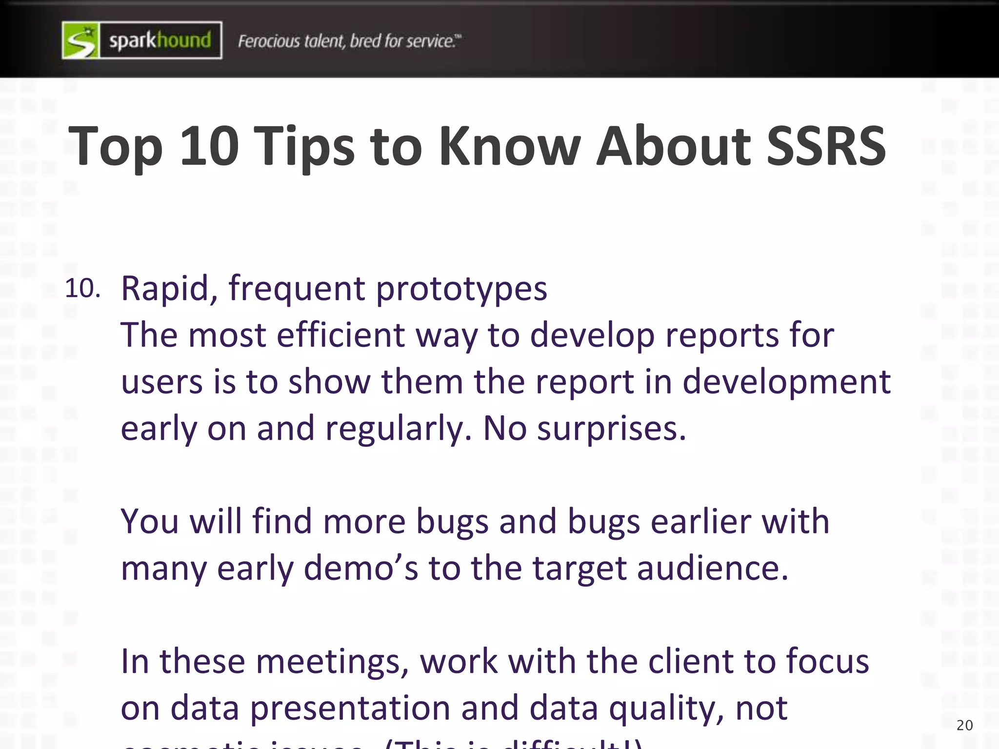 SQL Server Reporting Services (SSRS) 101 | PPTX