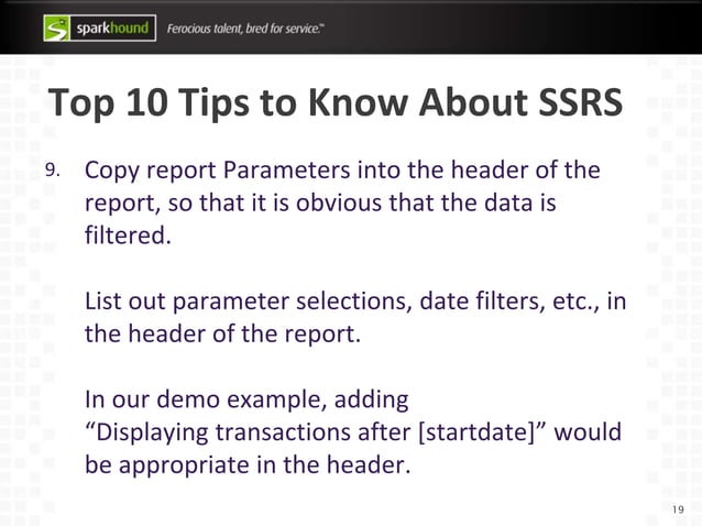 Sql Server Reporting Services Ssrs 101 Pptx