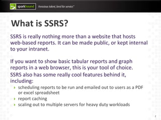 SQL Server Reporting Services (SSRS) 101 | PPTX