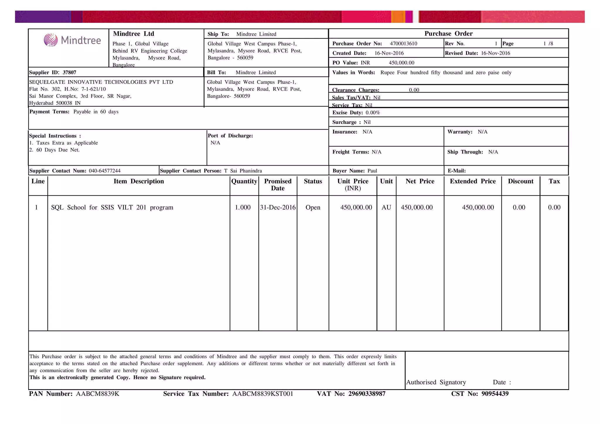 SQL School Training Invoices | PDF | Databases | Computer Software and ...