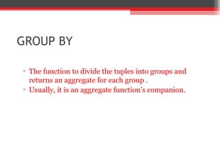 SQL select clause | PPT