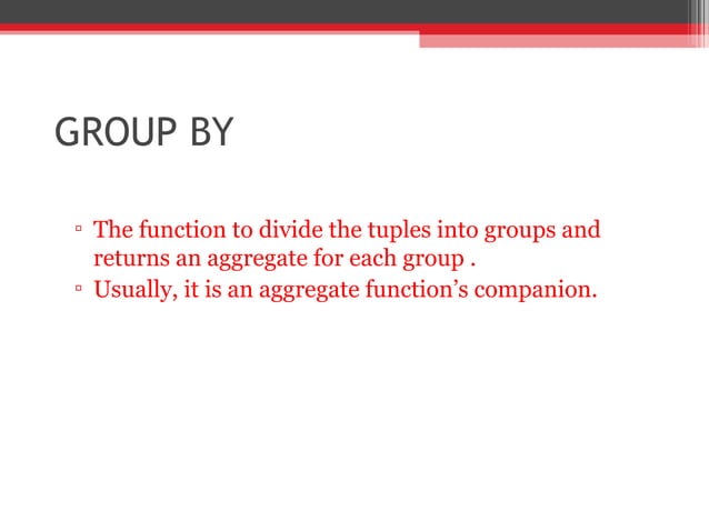 SQL select clause | PPT | Databases | Computer Software and Applications