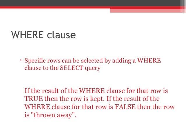 SQL select clause