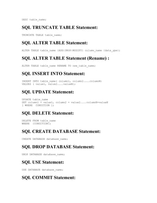 Sql select statement | PDF