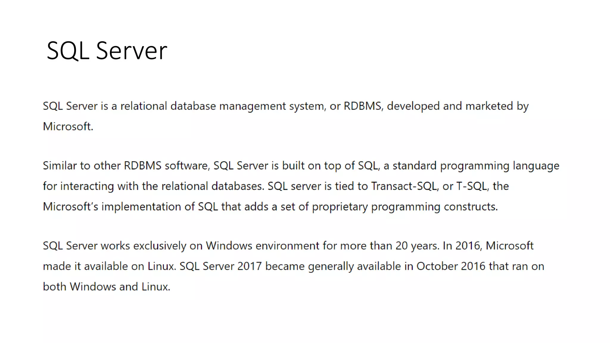 Sql Server Pptx Databases Computer Software And Applications