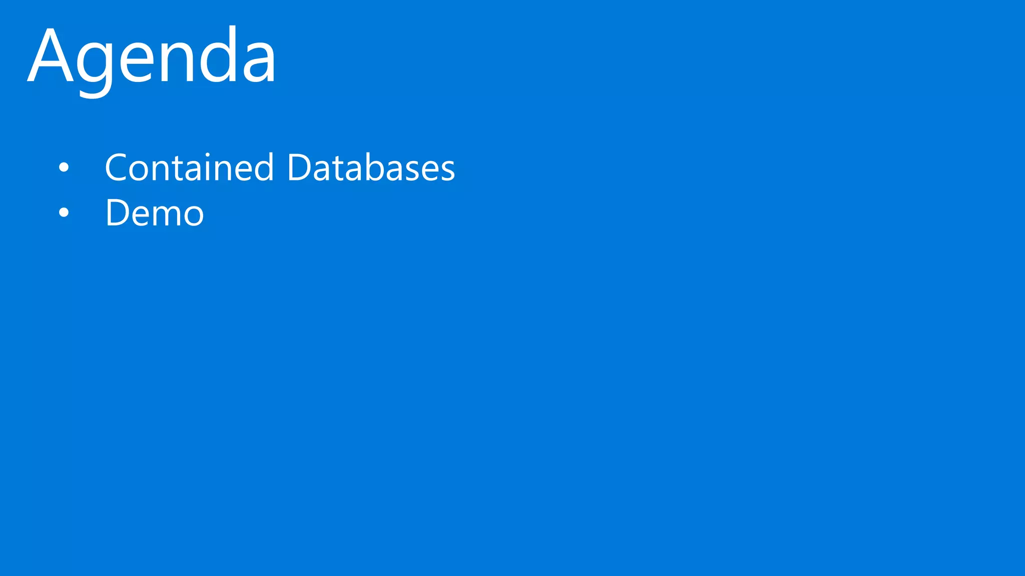 Sql Server Contained Databases