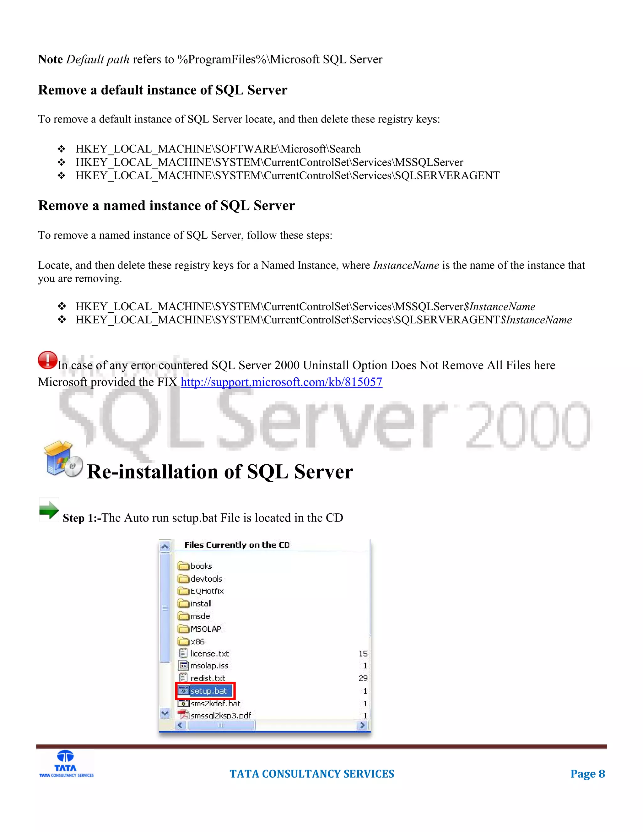 SQL Server 2000 Installation Rollout Backout Plan | PDF