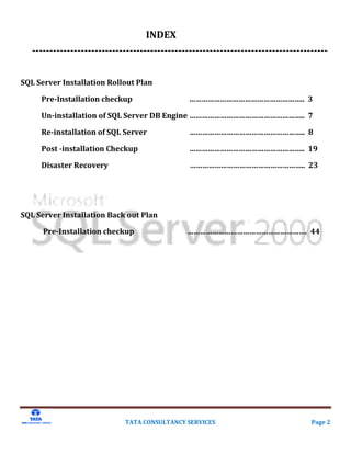 SQL Server 2000 Installation Rollout Backout Plan | PDF