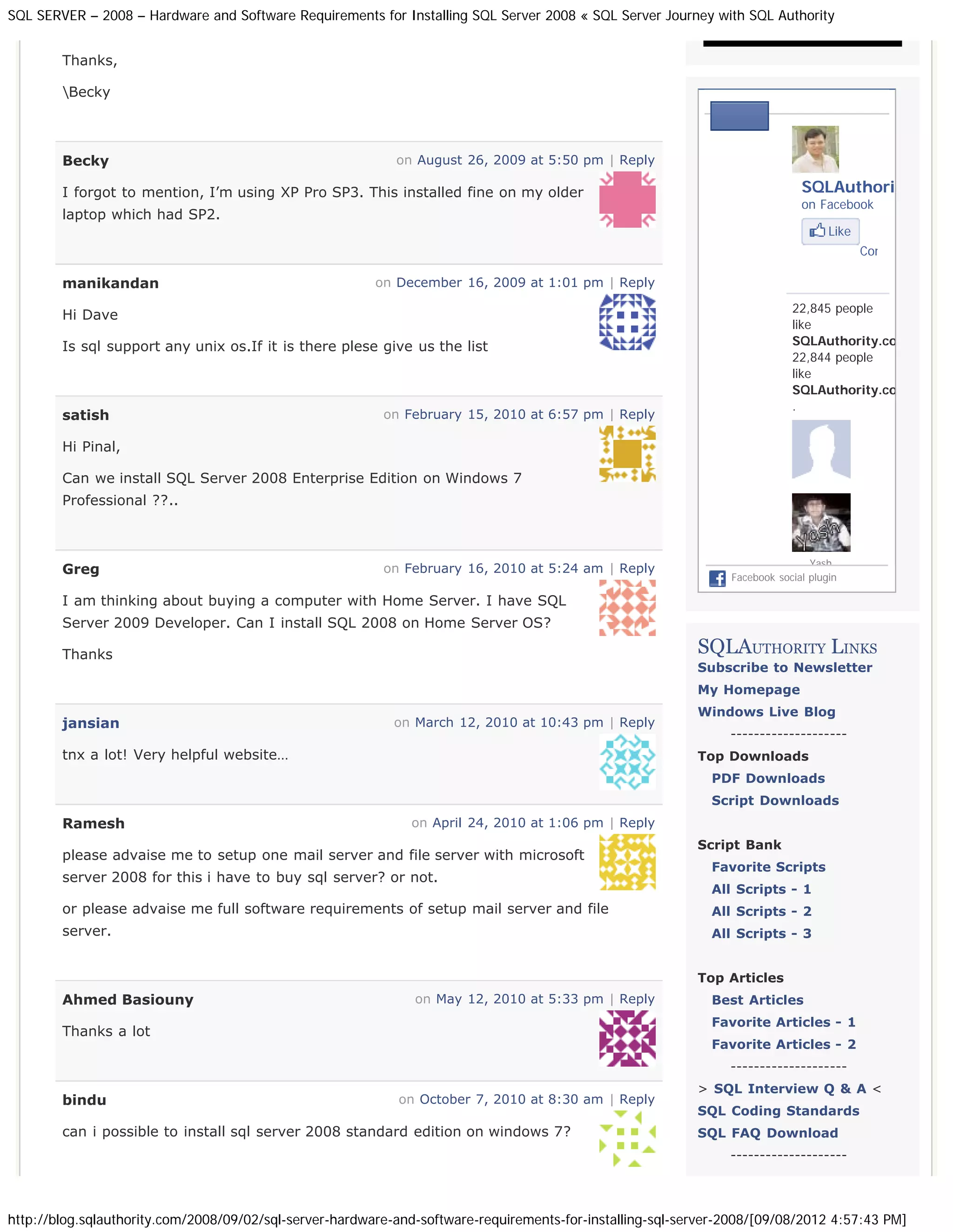 Sql server – 2008 – hardware and software requirements for installing ...
