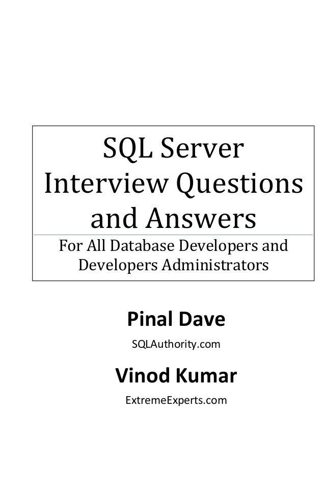 Sql server 2008 interview questions answers