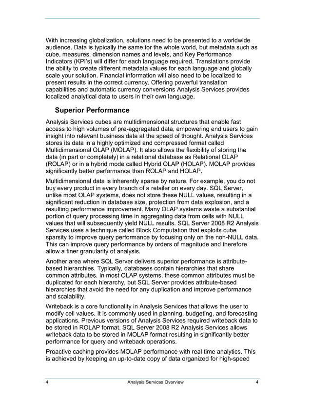Sql server 2008 r2 analysis services overview whitepaper | PDF
