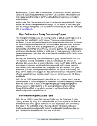 Sql server 2008 r2 performance and scale | PDF