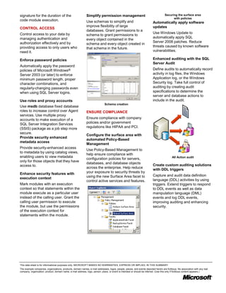 Sql server 2008 r2 security datasheet | PDF