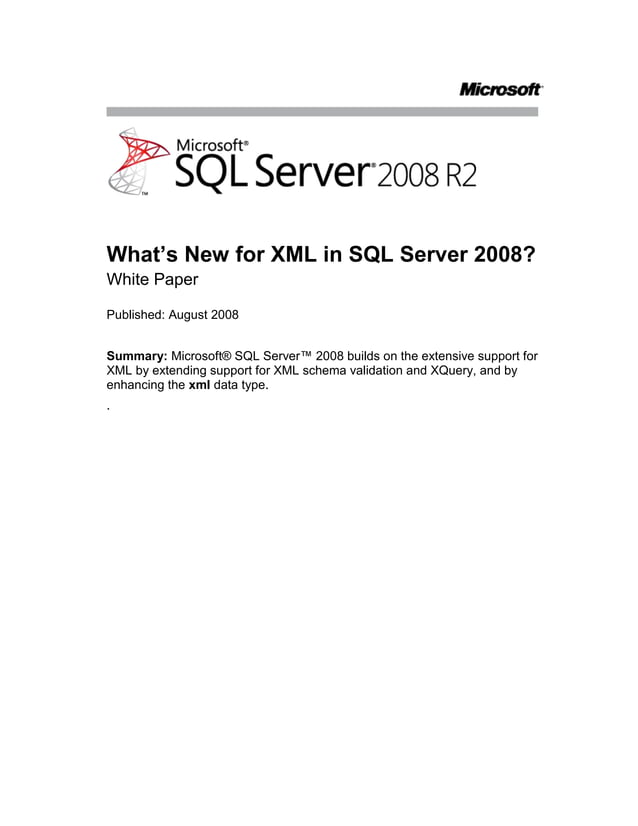 Sql Server 2008 R2 Xml Wp Pdf