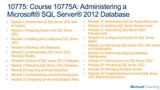 SQL Server 2012 Certifications | PPTX
