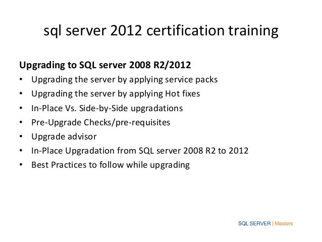 Sql server 2012 certification training