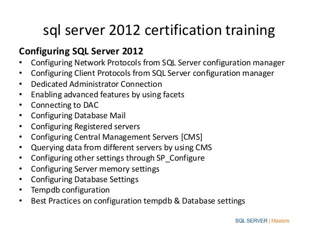 Sql server 2012 certification training